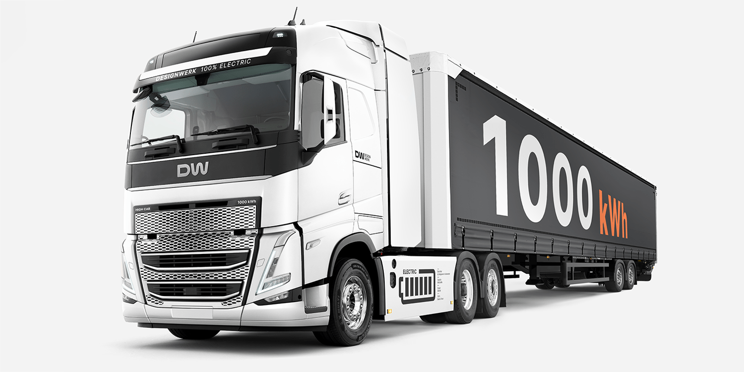 For comparison to the Tesla Semi: Designwerk long haul e-truck sports ...