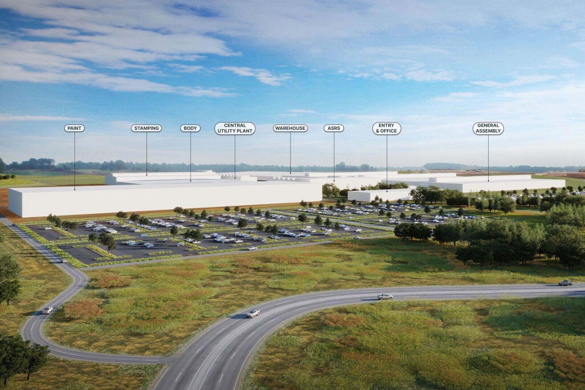 Rivian makes progress with its second US production facility ...