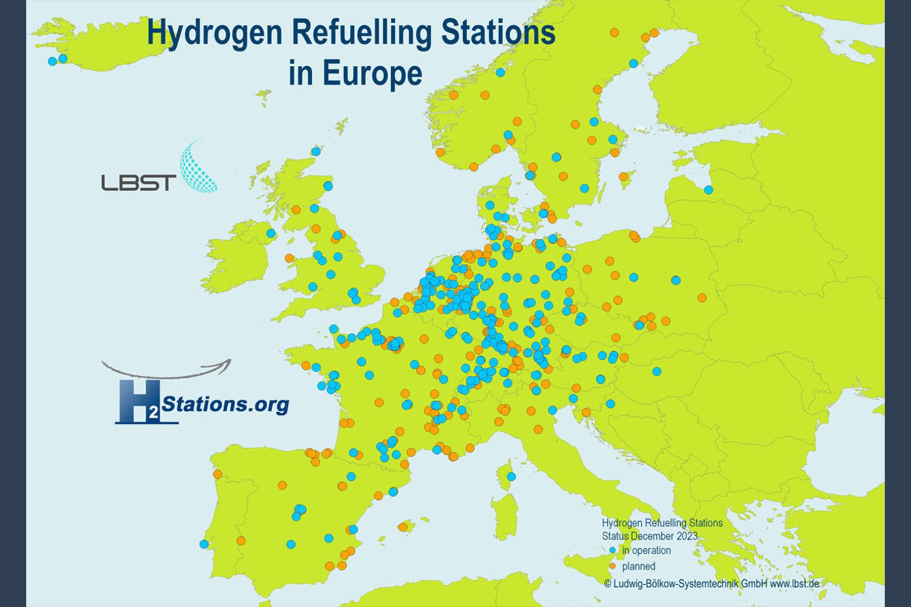 37 new H2 refuelling stations built in Europe in 2023 - electrive.com